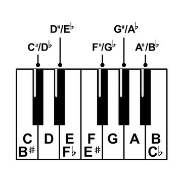 Piano Keyboard Notes Labeled