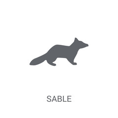 Sewing fabric with Sable icon. Trendy Sable logo concept on white ...