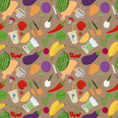 Sewing fabric with seamless_2_pattern illustration of flat style ...