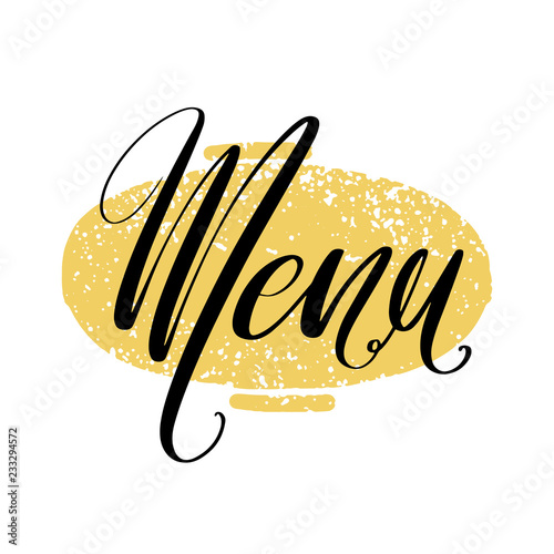 "Hand drawn lettering design Menu . Vector illustration. Menu word by ...