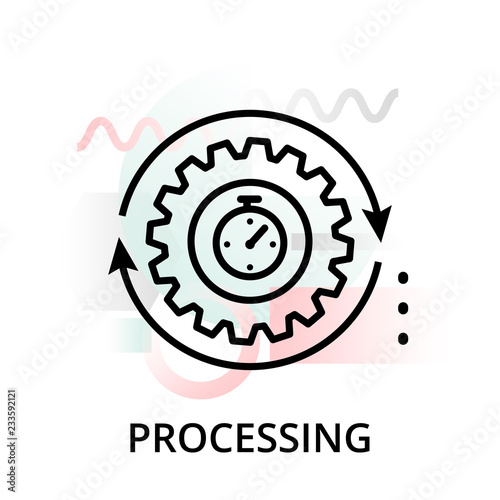 "Processing icon on abstract background" Stock image and royalty-free ...