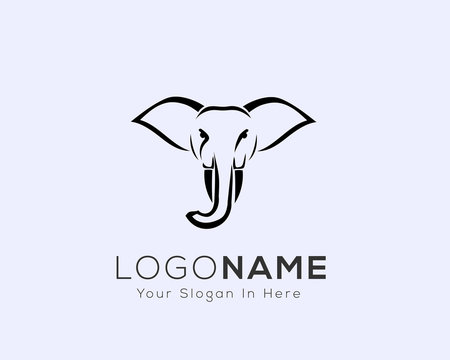 Elephant Front View Vector