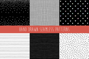 Sewing fabric with Set of abstract hand drawn patterns. Vector ...