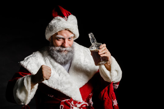 Santa Drinking Whiskey