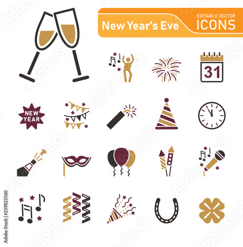 "New Year´s Eve - icon set" Stockfotos und lizenzfreie Vektoren auf ...