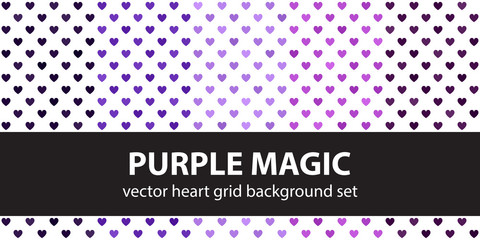 Sewing fabric with Heart pattern set Purple Magic. Vector seamless ...