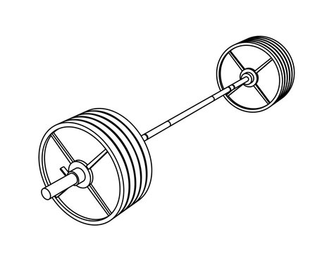 White Barbell Drawing