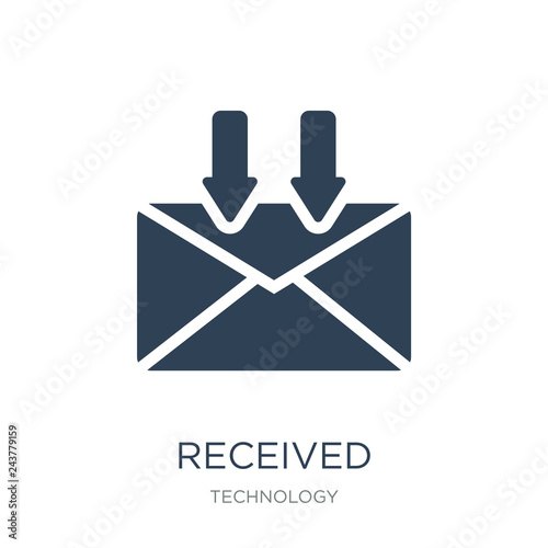 "received icon vector on white background, received trendy filled icons ...
