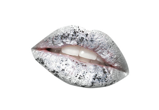 Silver Glitter Lips