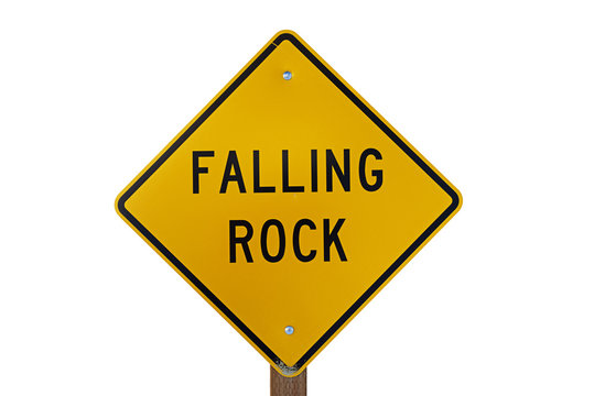 Falling Rocks Road Sign