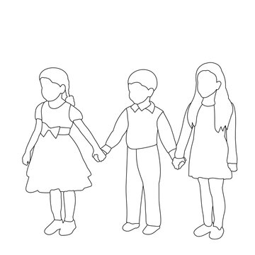 Girl And Boy Simple Sketch