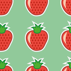 Sewing fabric with Red strawberry berry mix pattern. Bright pattern for ...