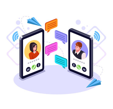Two People Connect Cartoon Images – Browse 807 Stock Photos, Vectors ...