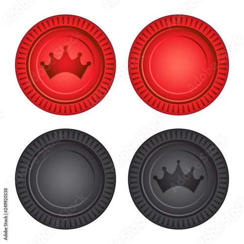 "Checkers Board Game Pieces Vector Illustration Icon Symbol Graphic ...