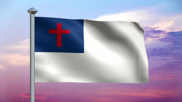 Christian Flag Waving