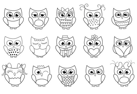 Cute Owl Clip Art Black And White