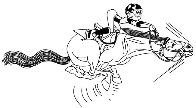 Horse Racing Clip Art Black And White