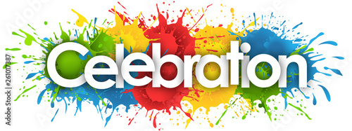 "celebrate word in splash’s background" Stock photo and royalty-free ...