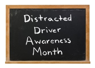 Distracted Driving Awareness Month Awareness Campaign Poster with Woman ...