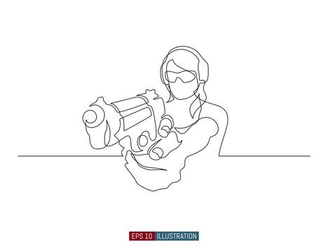 First Person Shooter Drawing