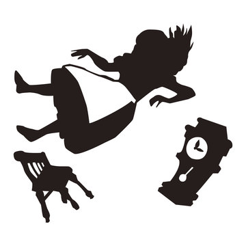 Alice Falling Silhouette