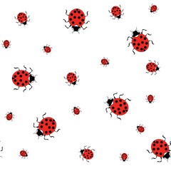 Sewing fabric with Ladybird color seamless pattern. Fashion graphic ...