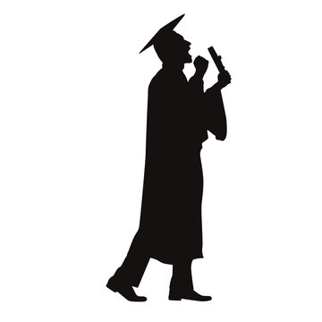 Graduate Walking Silhouette