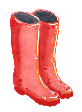 Red Rain Boots Clipart