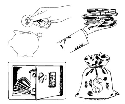 Open Money Bag Drawing