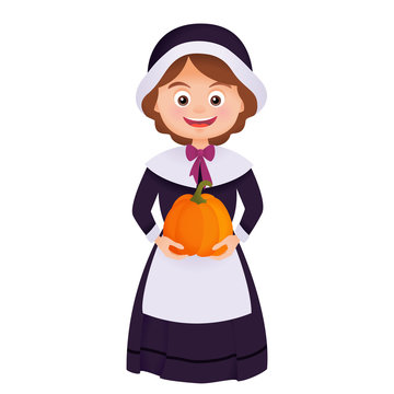Pilgrim Girl Clip Art