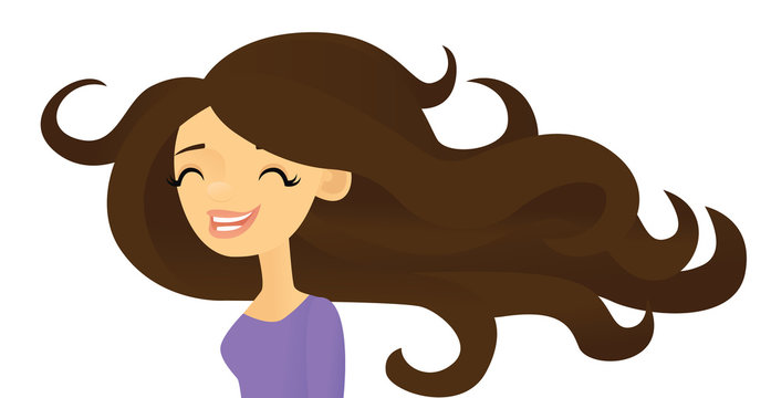 Flowing Hair In Wind