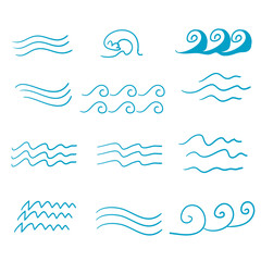 Set de olas dibujadas a mano | Vector Gratis