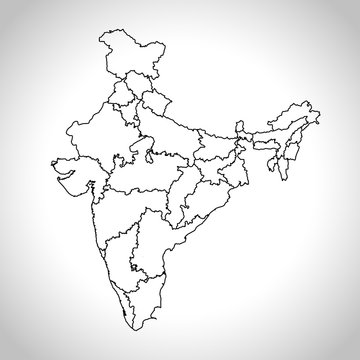 India Map Outline Images – Browse 11,896 Stock Photos, Vectors, and ...