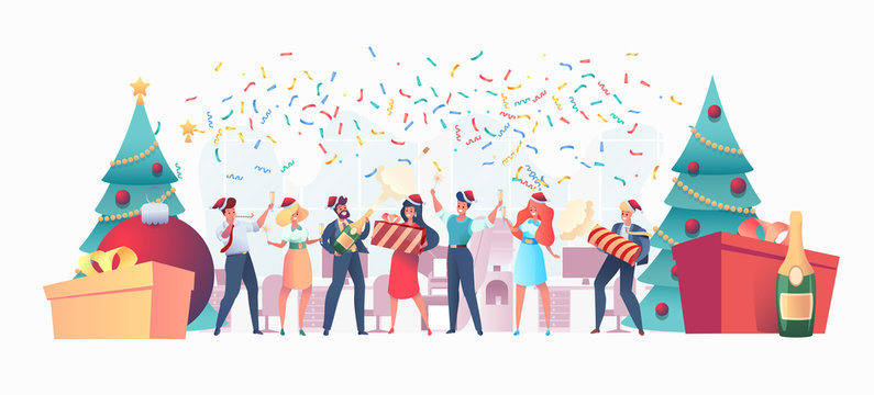 Office Christmas Party Cartoon Images – Browse 3,371 Stock Photos ...