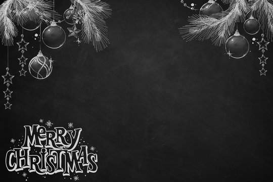 Merry Christmas Chalkboard Art