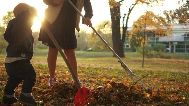 Kids Raking Leaves Images – Browse 2,639 Stock Photos, Vectors, and ...