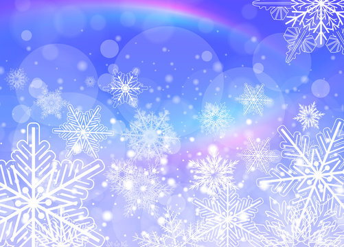 Colorful Snowflakes Background
