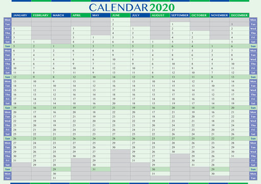 Desktop Calendar 2020 Template Images – Browse 7,807 Stock Photos ...