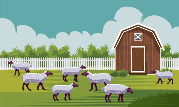 Sheep House Clipart