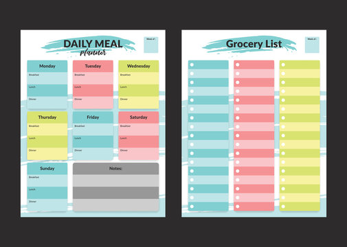 EDITABLE Grocery List Printable Digital Weekly Shopping Meal Planner 