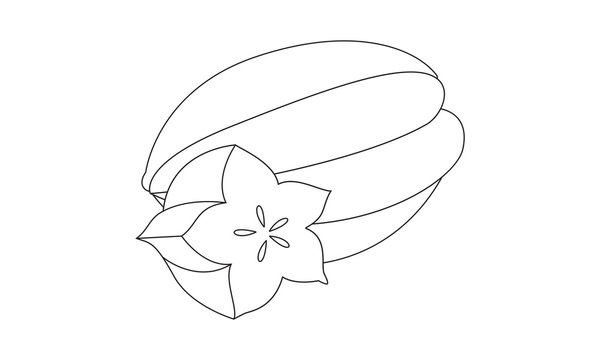 Starfruit Coloring Page