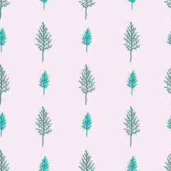 Sewing fabric with Cypress Leaves-Wild Leaves seamless repeat pattern ...