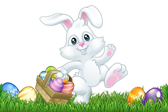 Hopping Easter Bunny Clipart