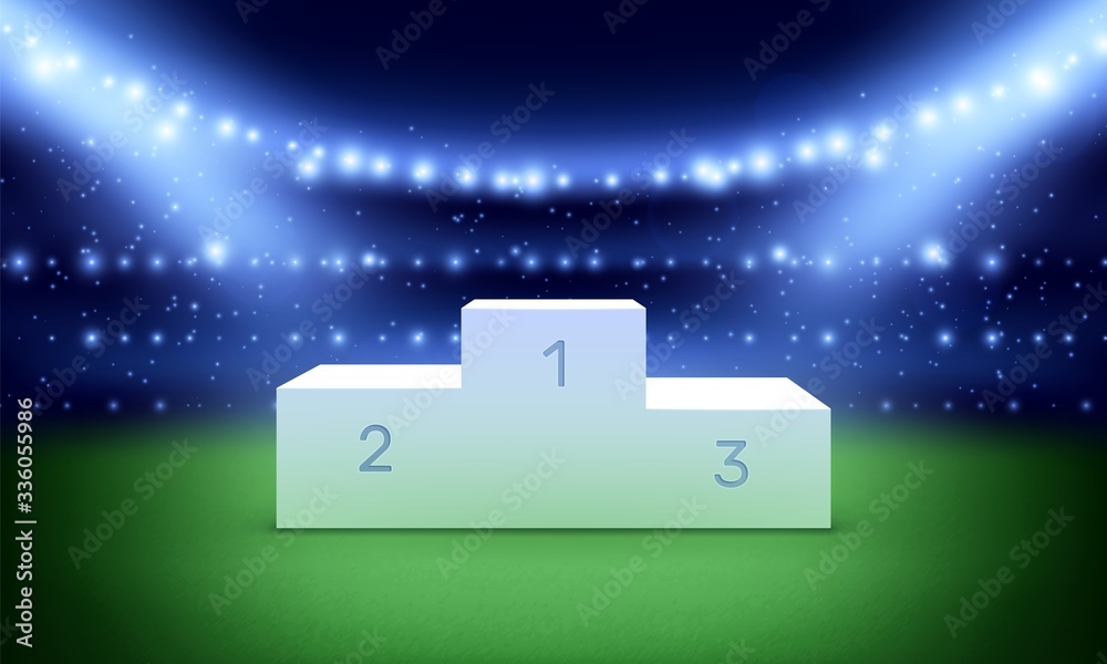 Sport pedestal on stadium Winners podium, realisti | WallsHeaven | MicroOne