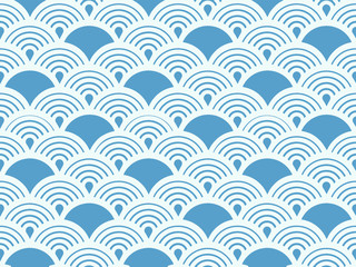 Tissu à coudre avec Seamless pattern of traditional Japanese "sea wave ...
