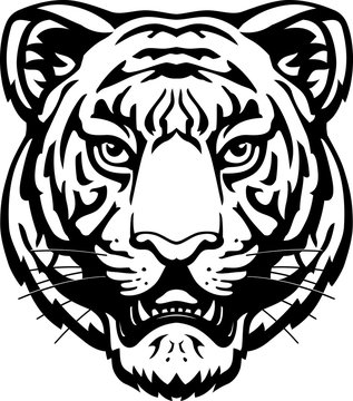 Tiger Head Line Drawing