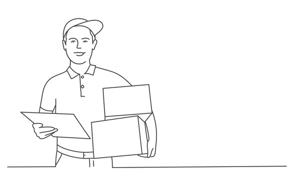 Delivery Man Drawing Images – Browse 90,388 Stock Photos, Vectors, and ...
