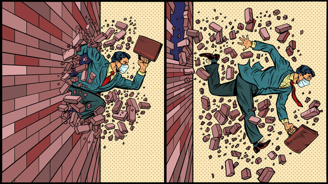 Break Through Wall Cartoon Images – Browse 1,878 Stock Photos, Vectors ...