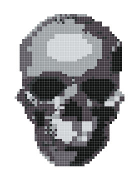 Minecraft Skeleton Head Pixel Art