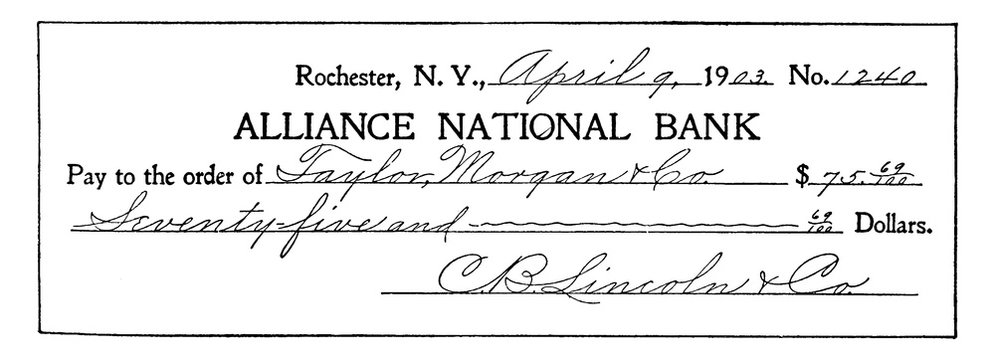 Written Personal Check